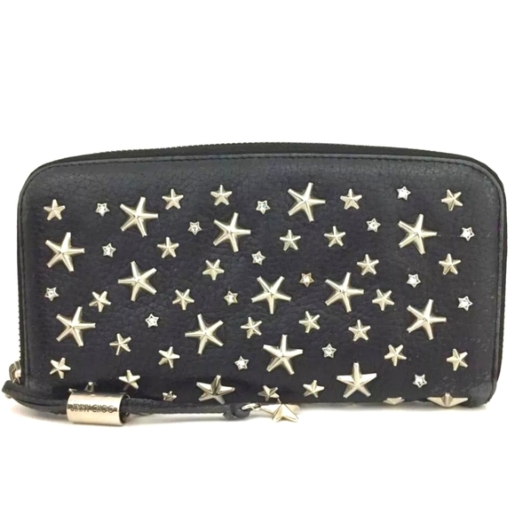 Jimmy Choo | Bags | Jimmy Choo Filipa Star Studded Leather Zip Around ...